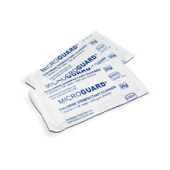 Microguard - Chlorine Disinfectant Cleaner (Box of 100 x 30g Sachets ...
