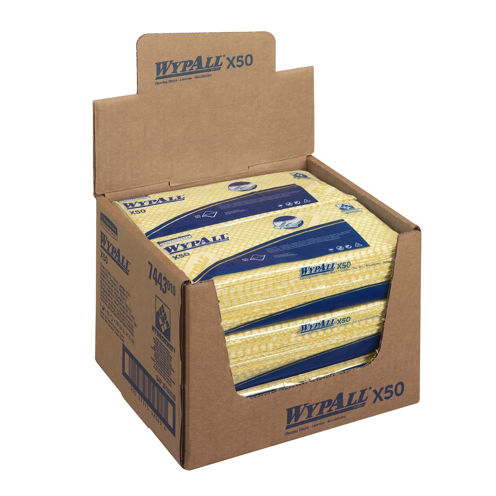 WypAll X50 Critical Clean Colour Coded Cleaning Cloths 7443 - Yellow W ...
